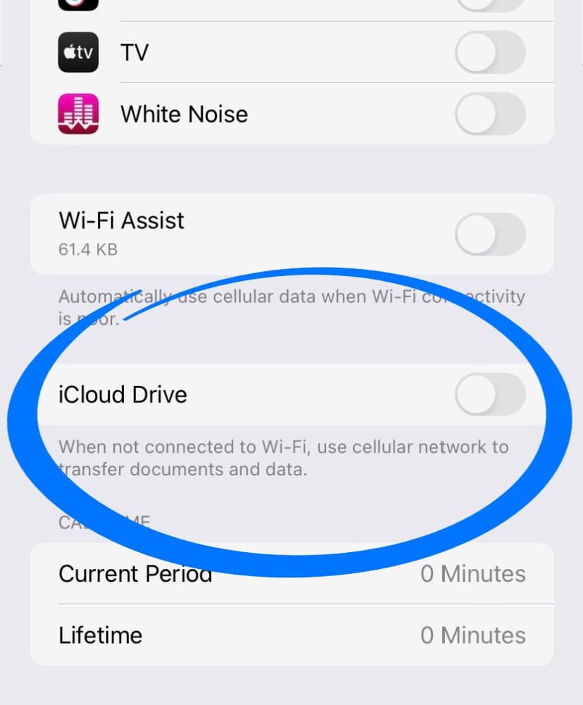 How to stop iCloud using mobile data